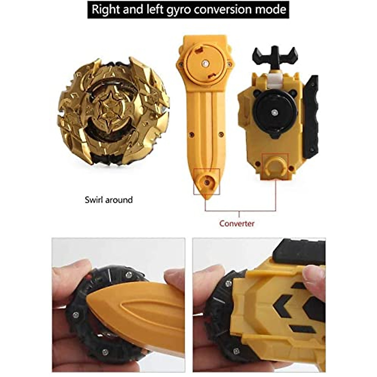 XIXIPOPOMT 12 Pcs Gyros Burst Turbo Gyros Top Evolution Metal Fusion Burst Gyro Toy Battle Gyro Battling Tops Game Set with 12 Spinning Top and 3 Launchers, Age 6+