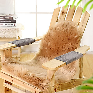 Weysat 4 Pcs Velvet Office Chair Armrest Pad Adjustable Office Chair Arm Covers Removable Chair Arm Covers Protectors Velvet Armrest Pads for Home Office Chairs