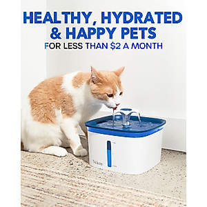 Veken Cat Water Fountain Filters, 4 Pack Replacement Filters & 4 Pack Replacement Pre-Filter Sponges Set for 67oz, 95oz, 135oz Automatic Pet Fountain Dog Water Dispenser