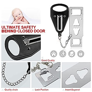 Portable Door Lock Home Security,2 Pack Security Door Lock for Travel, Safety and Privacy Protection, Practical Suitable for Hotel Room Airbnb and Apartment Doors, College Room Black