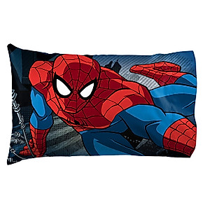 Jay Franco Marvel Spiderman Burst Full Sheet Set - 4 Piece Set Super Soft and Cozy Kid’s Bedding - Fade Resistant Microfiber Sheets (Official Marvel Product)