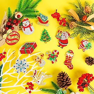 Christmas Diamond Painting Art Kits,Christmas DIY Diamond Painting Keychain,Christmas Ornament Deocr Kits for Adults Kids Crafts Christmas Gift