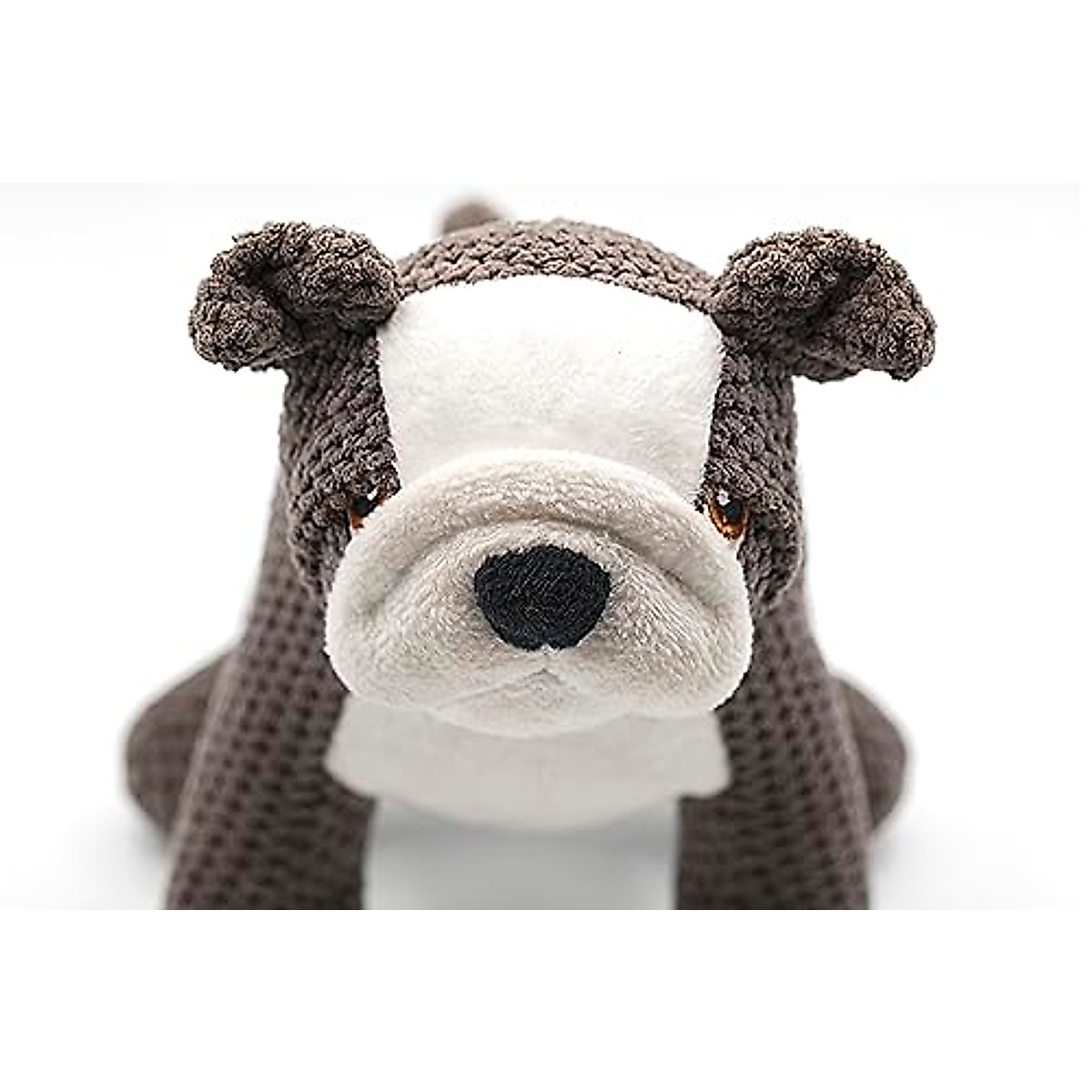 Unique Bulldog Plush Toy - Adorable Crinkle Toy with Squeaker - Suitable for Puppies to Large Dogs