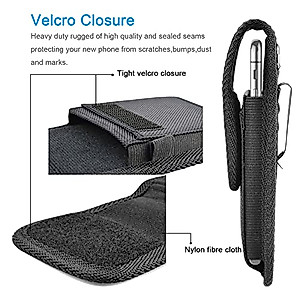 Tiflook Phone Holster for LG Wing Velvet V60 V50 V40 K92 5G K22 K51 K31 K40 K20 Stylo 5 4 3 G8X G8S G8 G7 ThinQ Q70 Heavy Duty Rugged Nylon Carrying Case Pouch with Belt Clip Loops Card Holder, Black