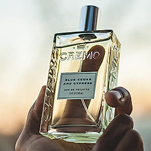 Cremo Blue Cedar & Cypress Cologne Spray, A Woodsy Scent with Notes of Lemon Leaf, Cypress and Cedar, 3.4 Fl Oz