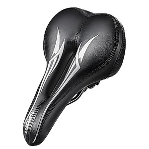 IPOW Mountain Bike Seat 7’’, Comfortable MTB Bike Seat for Men and Women, Bicycle Saddle Replacement Padded with Soft High Density Memory Foam