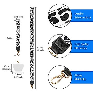 Frienda 10 Pieces Phone Lanyard Patch Cell Phone Lanyard Pad Phone Tether Phone Lanyard (Black, Black and White Leopard)