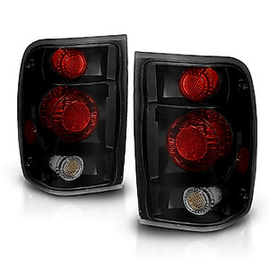 AmeriLite Black/Smoke Replacement Brake Tail Lights Set For 98-00 Ford Ranger Only - Passenger and Driver Side