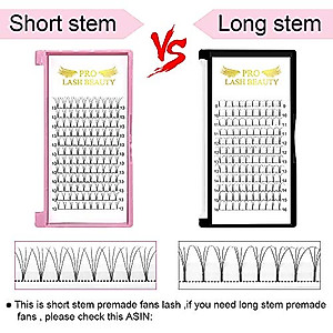 Premade Fans Eyelash Extensions 4D 6D 8D Short Stem Premade Volume Eyelash Extensions .07 .10 C D Curl Pre made Lash Fans 9 to 20 mm Volume Lash Extensions (4D-D-0.10,13mm)