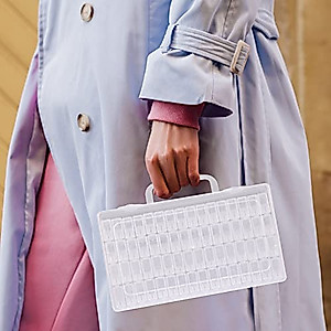 Quefe 3pcs 64 Grids Diamond Painting Storage Containers 5D Beads Organizer with Diamond Painting Accessories Stickers for Bead Storage Diamonds DIY Art Craft Storage