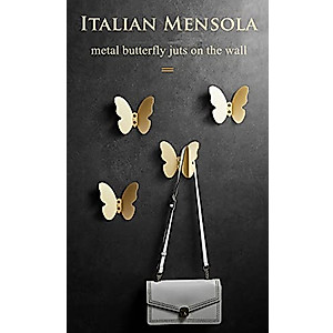 Z metnal Wall Hooks Decorative, Small Modern Gold Brass Hooks, Butterfly Bath Towel Hook, Coat Hat Hooks Robe Hooks for Entry Bedroom, Stainless Steel, Wall Mounted, 2 pcs