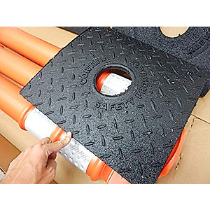 Cortina EZ Grab Delineator 45" Post, 3" Hip Collars with 10 lb Base, 03-747RBC-3, Orange, 3 Pack