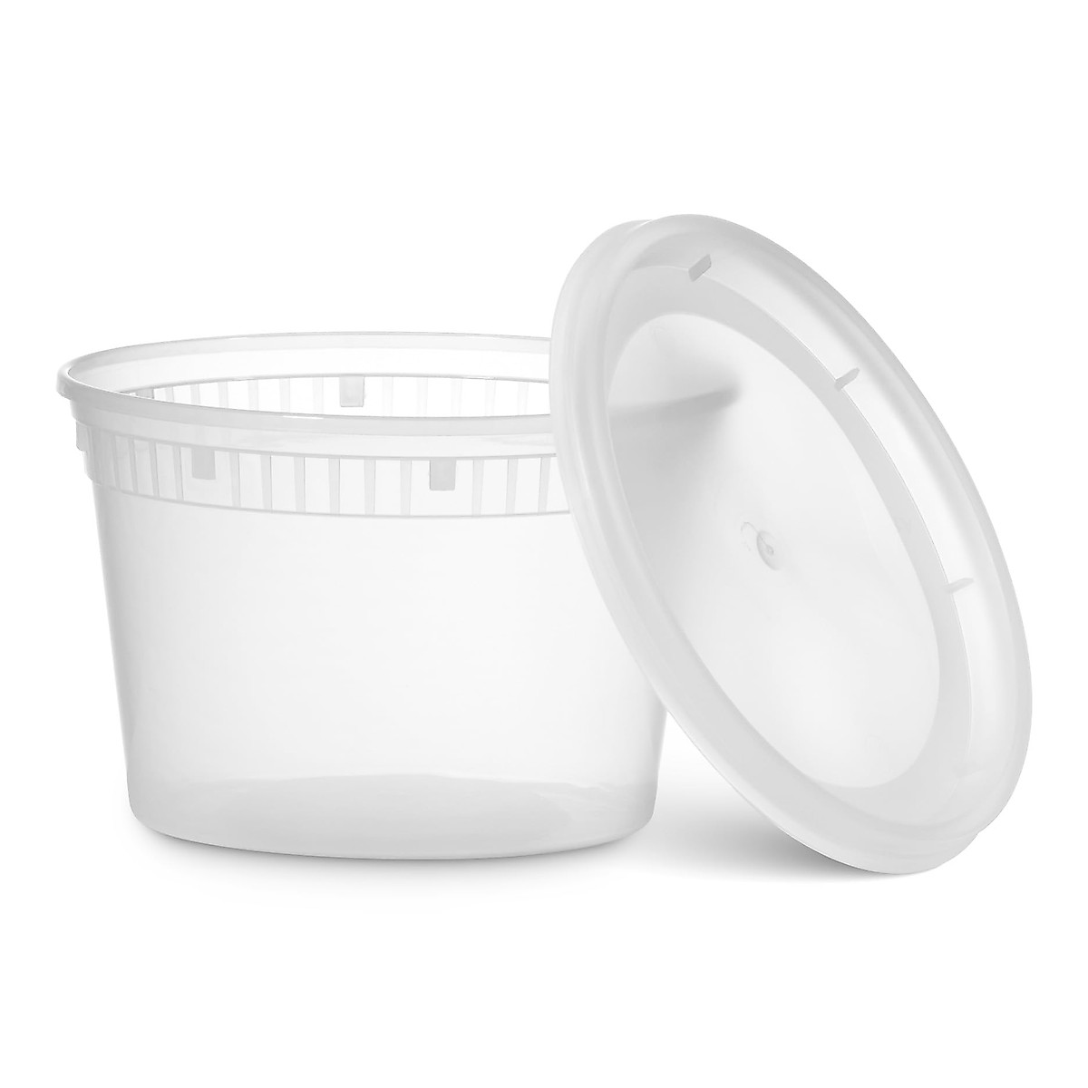 Munfix 48 Pack 16 Oz Plastic Deli Containers with Lids - Food Storage Containers with Lids - Clear Disposable Airtight Meal Prep Containers, BPA Free, Stackable, Leakproof, Microwave and Freezer Safe