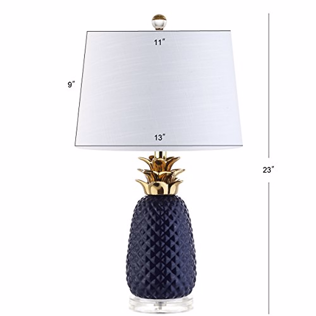 JONATHAN Y JYL4019A Pineapple 23" Ceramic LED Table Lamp Contemporary Transitional Bedside Desk Nightstand Lamp for Bedroom Living Room Office College Bookcase LED Bulb Included, Navy/Gold