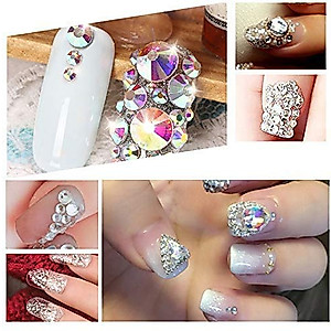 Onwon 1440 Pieces SS16 / 4mm Clear Crystal Flat Back Brilliant Round Rhinestones Glass Stones Glitter Gems Transparent Faux Diamond (Clear)