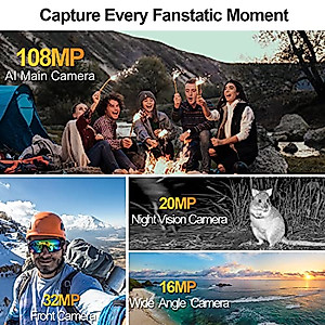 DOOGEE V MAX (2023) 5G Rugged Smartphone, 22000mAh 20GB+256GB Android 12 Rugged Phones Unlocked, 120Hz 6.58" Rugged Cell Phone, Dual Hi-res Speakers, 108MP Main Camera, Night Vision, NFC, OTG