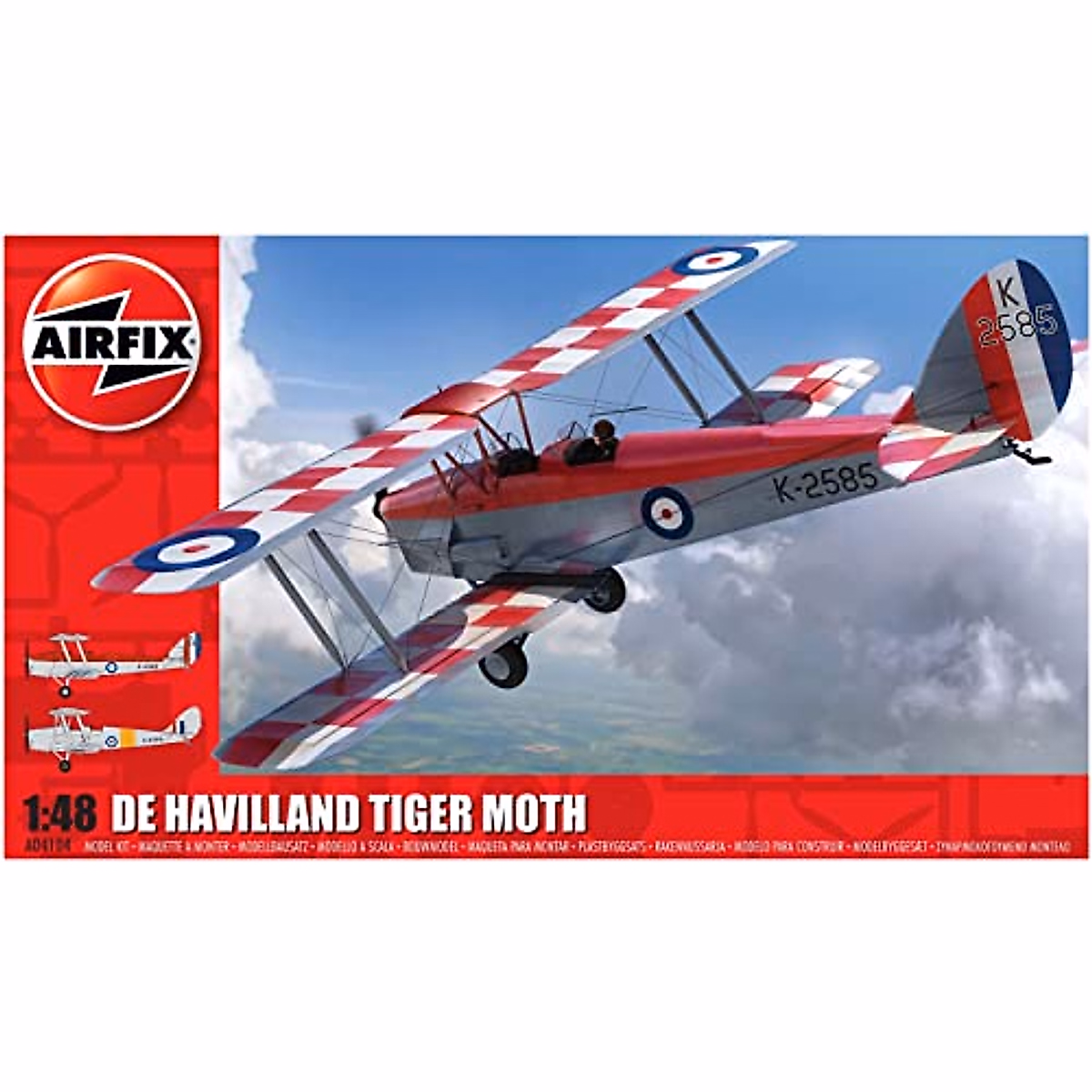 Airfix de Havilland DH82a Tiger Moth 1:48 Military Aviation Plastic Model Kit A04104