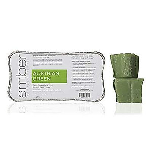 Amber Professional Waxing Austrian Green Hard Wax 2 LB Block