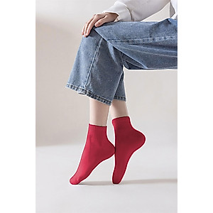 Joylife Solid Color Ankle Socks Colorful Low Cut Socks for Women, Lady, Girls, 5 Pack