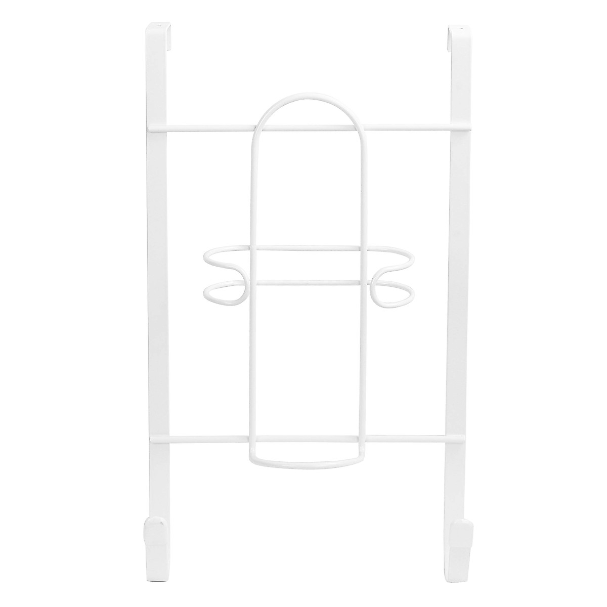 Spectrum Diversified Over-the-Door Holder No-Installation Iron & Ironing Board Storage, Sturdy Steel Construction With Rubberized Hook Ends Laundry Room Storage & Closet Organization, White, Large