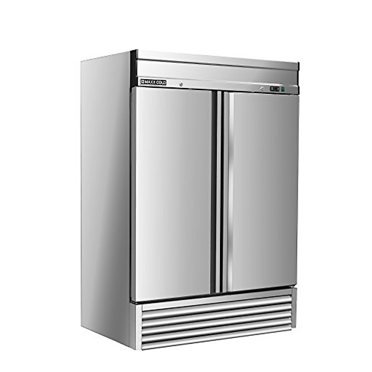 Maxx Cold MXSR-49FDHC Commercial Reach-in Refrigerator Freestanding 2-Door, with Heavy Duty Shelves Digital Controls and Automatic Defrost, Stainless Steel