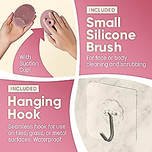 Silicone Back Scrubber for Shower- 32 and 36 Inches Back Body Brush Extra Long for Exfoliating & Massaging Hygienic Back Washer with Handle, Shower Silicone Back Scrubber for Men and Women, Pink.