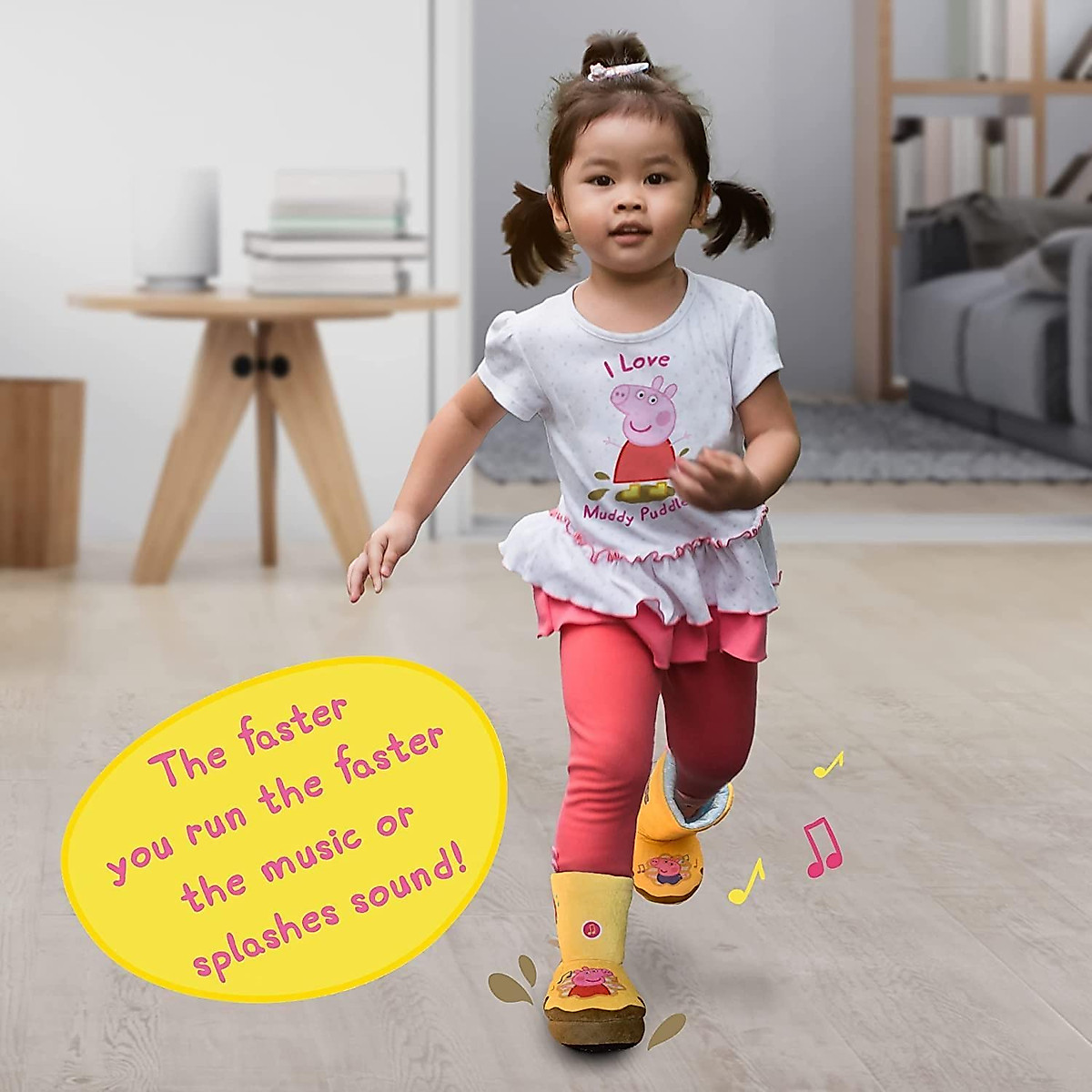 Peppa Pig Toys Muddy Puddle Boots with Sounds | Interactive Wearable Yellow Toy Wellies with Sound and Music activated as you Walk or Run