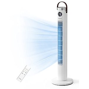 Tower Fan with Remote, 46 Inch Oscillating Fan with 24-Hour Timer, Quiet Floor Fan with 3 Modes & 3 Speeds Settings, Sleep Light Off, Bladeless Cooling Standing Fan Ideal for Home Bedroom Office