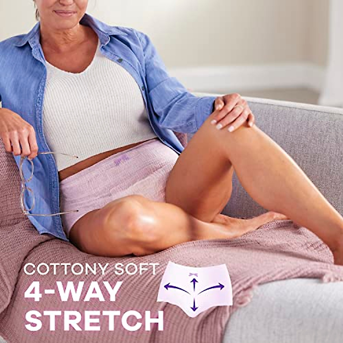 Always Discreet Adult Incontinence & Postpartum Underwear For Women, Classic Cut, Size X-Large, Maximum Absorbency, Disposable, 15 Count (Pack of 1)