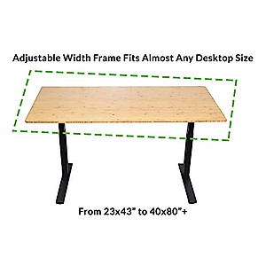 Rise UP Dual Motor Electric Adjustable Height Width Standing Desk Frame with Memory Premium Quality sit Stand up Ergonomic Home Commercial Office Desk Base Legs Base Table no Desktop Computer Black