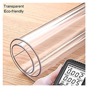 Clear PVC Desk Chair Mat 1mm Transparent Non-Slip Office Chair Mat,Transparent Non-Slip Office Chair Mat,Plastic Vinyl Floor Runner Protector Waterproof Dustproof,70/90/110/130/150cm wide,100-280cm le