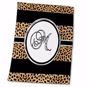 3dRose Elegant Cheetah Animal Print Monogram Letter M - Towels (twl-180682-2)