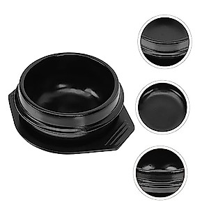 UPKOCH 1 Set Stone Pot for Bibimbap Stew Pots with Lids Stainless Steel Sauce Pan with Lid Soup Bowls with Lids Korean Hot Pot Ramen Cooker Casserole Dish with Lid Ceramic Pot with Tray