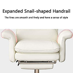 Chair Office Chair Ergonomic Swivel Pink Faux Leather Swivel Chair Comfort Office Chair Adjustable Height 360° Swivel Computer Desk Chair, with Footrest and Side Pockets for Living Room, Bedroom