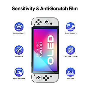 Playstand for Nintendo Switch, Portable and Foldable Magnetic Stand for Nintendo Switch/Steam Deck/Phone, 3 in 1 Accessories Kit with Stand, 2pcs Switch OLED Screen Protectors & 2pcs Wheel Grip Caps