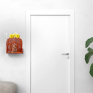 Wooden Temple Wall Mounted Hanging Table top Pooja Mandir God Stand Shelf for Home Office and Gifting (Ganesh)