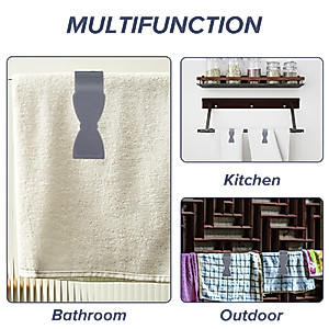 6PCS Kitchen Towel Clips U-Shape Hand Towel Clip Strong Towel Clamps, for Kitchen, Oven Handle, Bathroom Towel Rack, Dishwasher, Stove, Keeps Towel from Falling, No More Towels on The Floor(Grey)