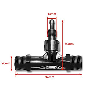 Pvdf Venturi Injector 1/2” Inch Gas-Liquid Mixing Venturi Injection for Ozone Generator, Agriculture Fertilizer Irrigation, Sewage Treatment, Dosing Device, Jet Device