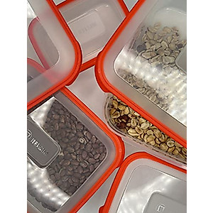 HELSIM Red 10-Piece Containers Set with Lids for Storage, Lunch, and Meal Prep, Dishwasher & Microwave Safe