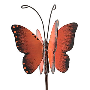 La Crosse 704-13077-INT 5 inch Capacity Glass Orange Butterfly Rain Gauge, Bronze