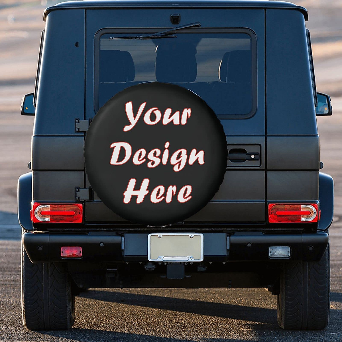 Custom Spare Tire Cover 17 Inch Personalized Text Image Wheel Covers Waterproof Universal Tire Protectors Cover for Jeep Wrangler Travel Trailers Camper RV SUV Truck