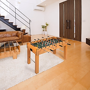 Vilobos 48in Competition Sized Foosball Table, Arcade Table Soccer for Adults Teens, Football Table for Home, Arcade Game Room Arcade w/ 2 Balls, Brown