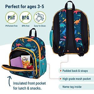 Wildkin 12-inch Kids Backpack – Padded, Adjustable, Ideal for Daycare & Travel - Jurassic Dinosaurs
