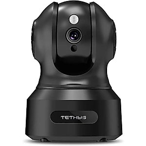 TETHYS Wireless Security Camera 1080P Indoor [Work with Alexa] Pan/Tilt WiFi Smart IP Camera Dome Surveillance System w/Night Vision,Motion Detection,2-Way Audio,Cloud for Home,Business, Baby Monitor