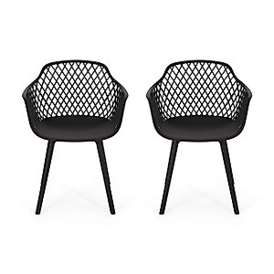 Christopher Knight Home Delia Outdoor Dining Chair (Set of 2), Black