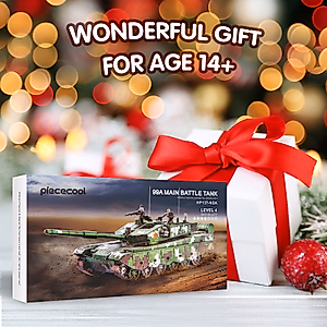 Piececool 3D Metal Puzzles, 99A Main Battle Tank Building Kit, 233Pcs Art Craft Kit for Teens, DIY Vehicle Model, Handcraft Toys for Adults