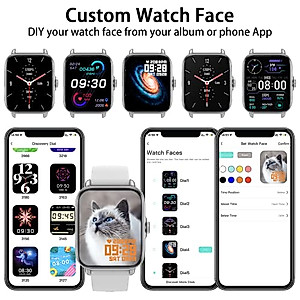 Smart Watch (Answer/Make Call), 1.7" Waterproof Smartwatch 28 Sports Fitness Tracker with Heart Rate Monitor Sleep Tracker SpO2 for Android iPhone Phones, 2022 AI Voice Game GPS Step Counter for Men