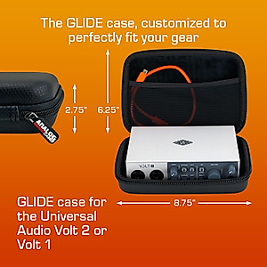 ANALOG CASES Universal Audio Volt 1/2 / Apollo Solo/Arrow/Focusrite Scarlett 4i4 Case - Custom-Fitted Compact GLIDE Case for Travel
