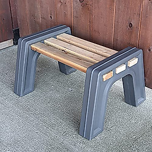 RTS Companies Inc Home Accents Custom Length Lightweight Indoor or Outdoor Backless Bench Ends, (Wood & Screws Sold Separately), Graphite