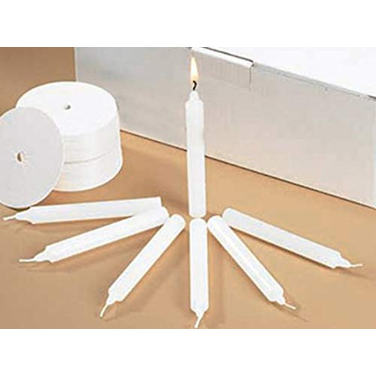 Candlelight Service Kit with Wax Candles and Drip Protectors, Box of 120